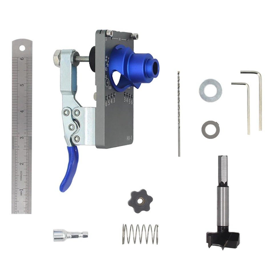 35mm Concealed Hinge Jig Boring Hole Drill Guide Cutter Bit Set Door ...