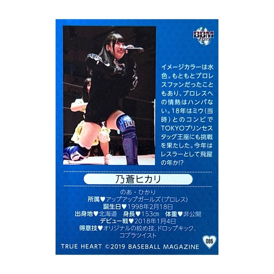 BBM 2019 True Heart Noa Hikari Women's Pro Wrestling Card, TJPW, Very ...