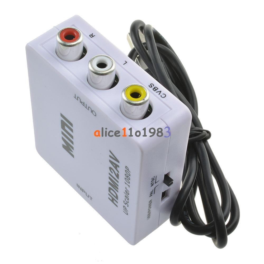 For HDTV Mini Composite 1080P HDMI to RCA Audio Video AV CVBS Adapter ...