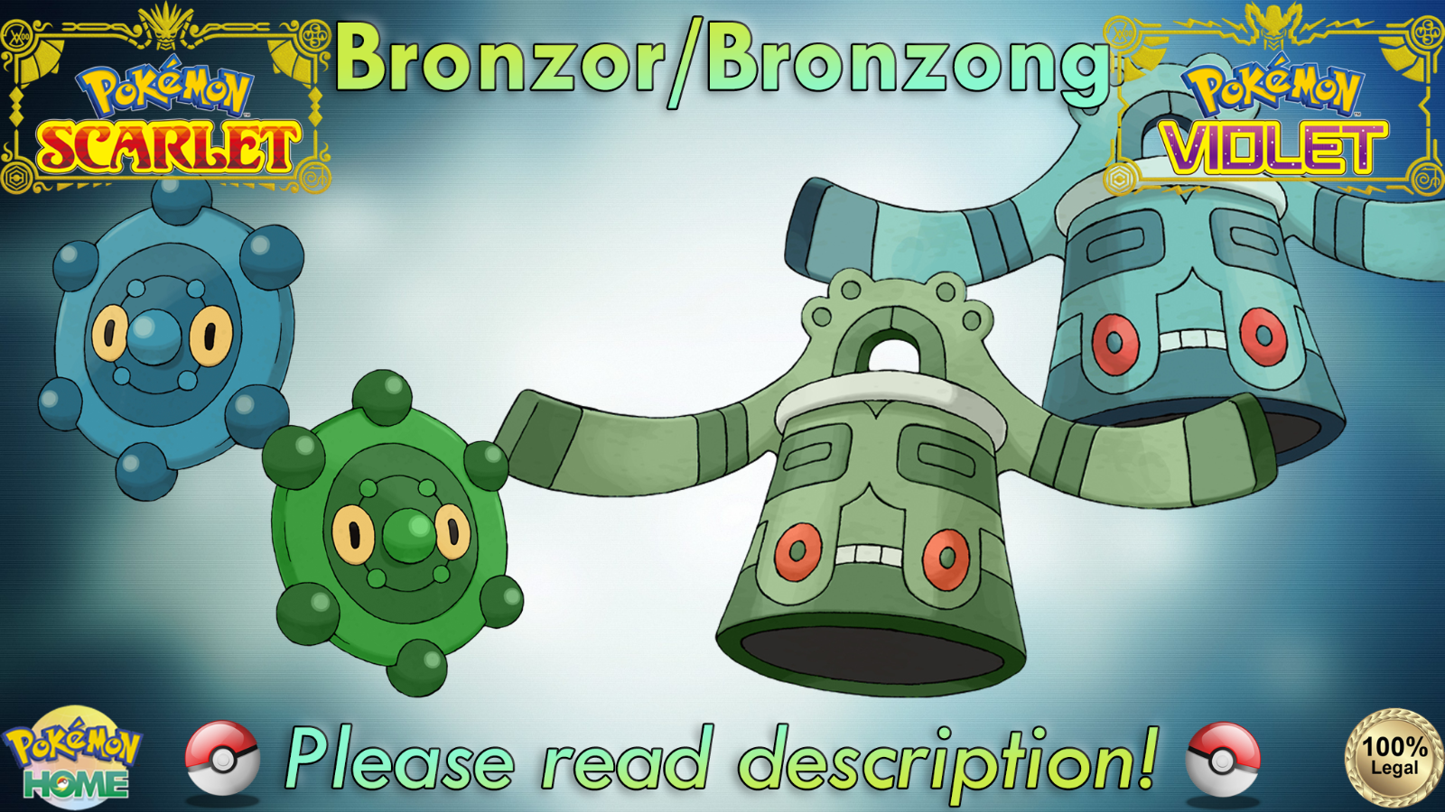 🍊Shiny/Non-shiny Bronzor/Bronzong 6IV🍇Pokémon Scarlet/Violet (💯Legal ...