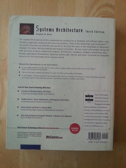 Systems Architecture by Stephen D. Burd (2001, Perfect) for sale online | eBay