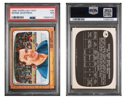 1966 Topps USA Test Bernie Boom Boom Geoffrion #36 PSA 7 NM | eBay