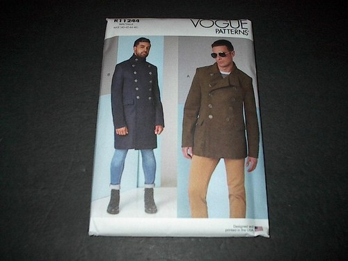 Vogue Pattern 1853 Men's Fitted Lined Double Breasted Coat in 2 Styles ...