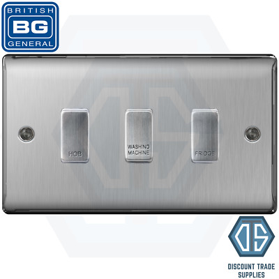 BG Brushed Steel Custom Grid Switch Panel Labelled Kitchen Appliance 3 ...