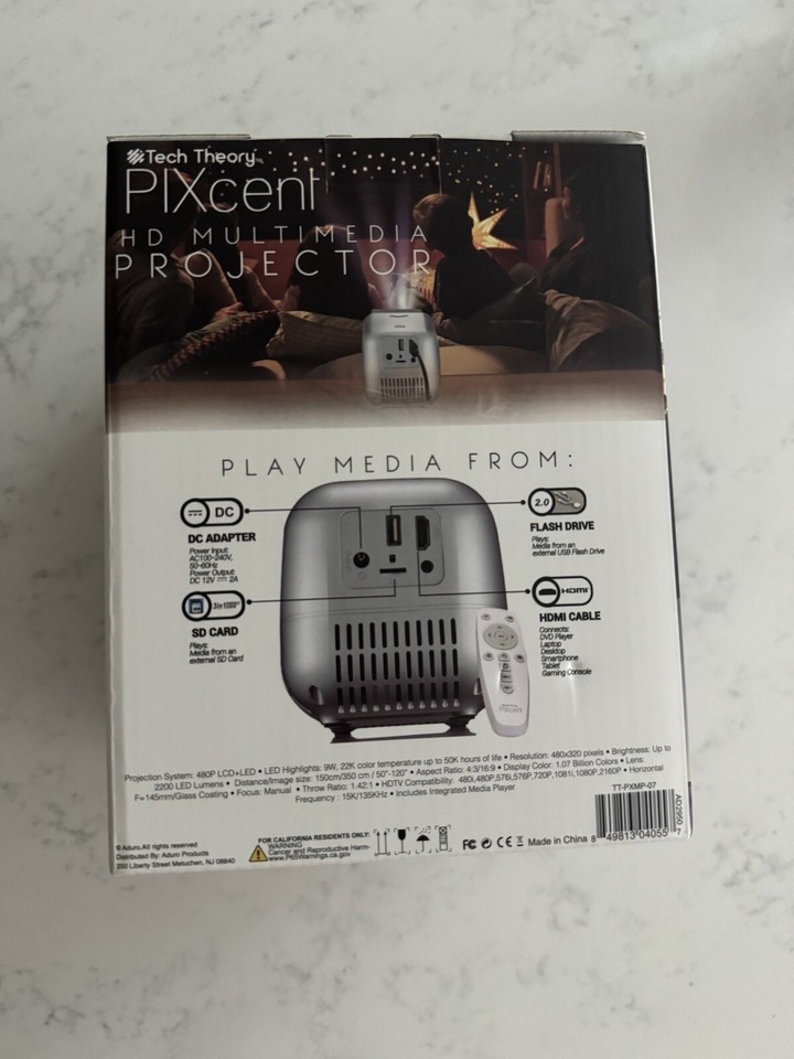 Tech Theory Pixcent Hd Multimedia Portable Projector Streaming / Media ...