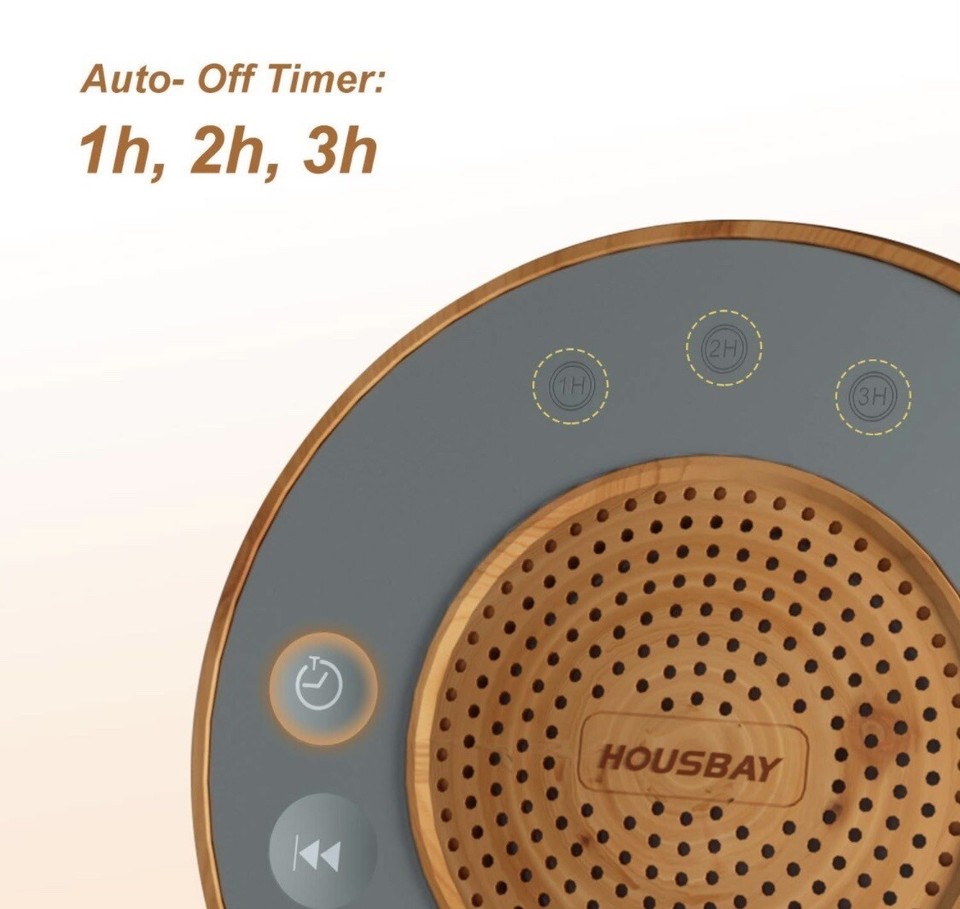 Housbay White Noise Machine with 31 Soothing Stereo Sounds - Auto-Off ...