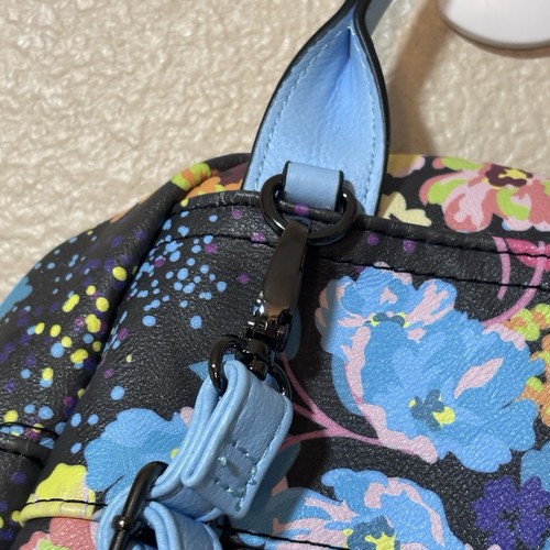 STEVE MADDEN Mini BACKPACK Crossbody Crossover Bag Floral Blue Faux ...