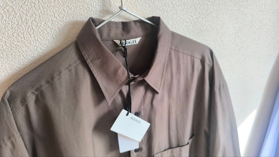 AURALEE Big Shirt XL Twill Cotton Brown Made in Japan | eBay