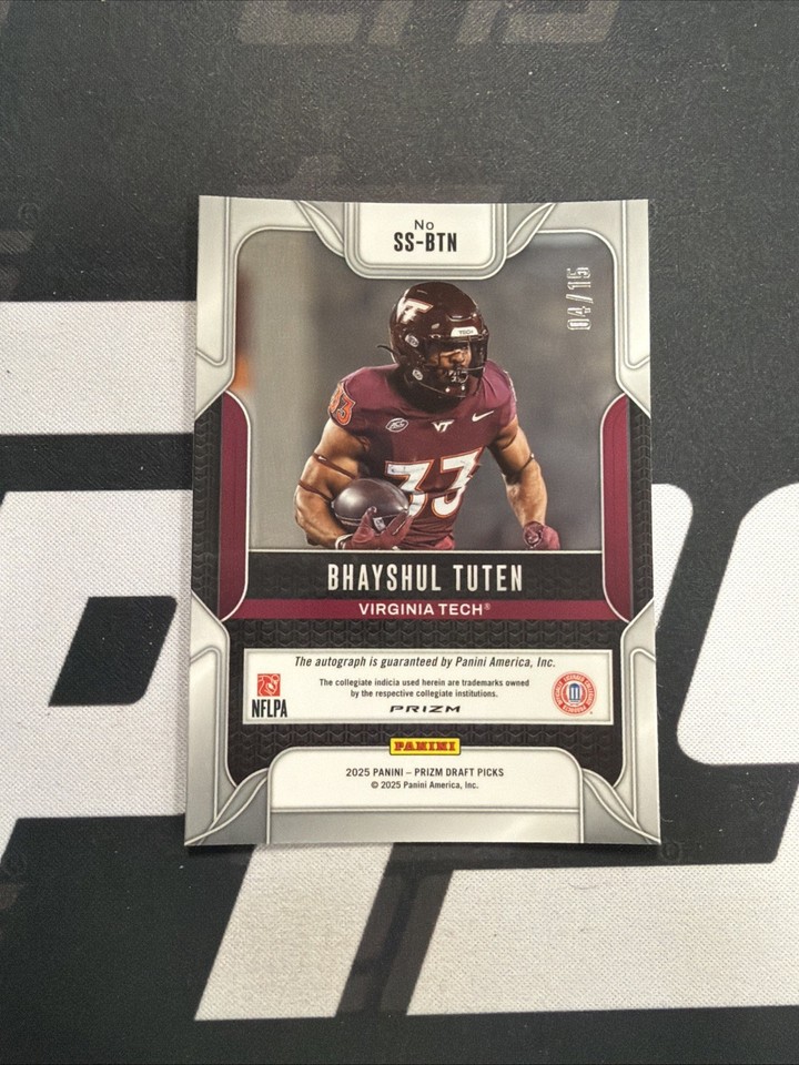 2025 Panini Prizm Draft Picks Football Bhayshul Tuten Auto Pink /15 | eBay