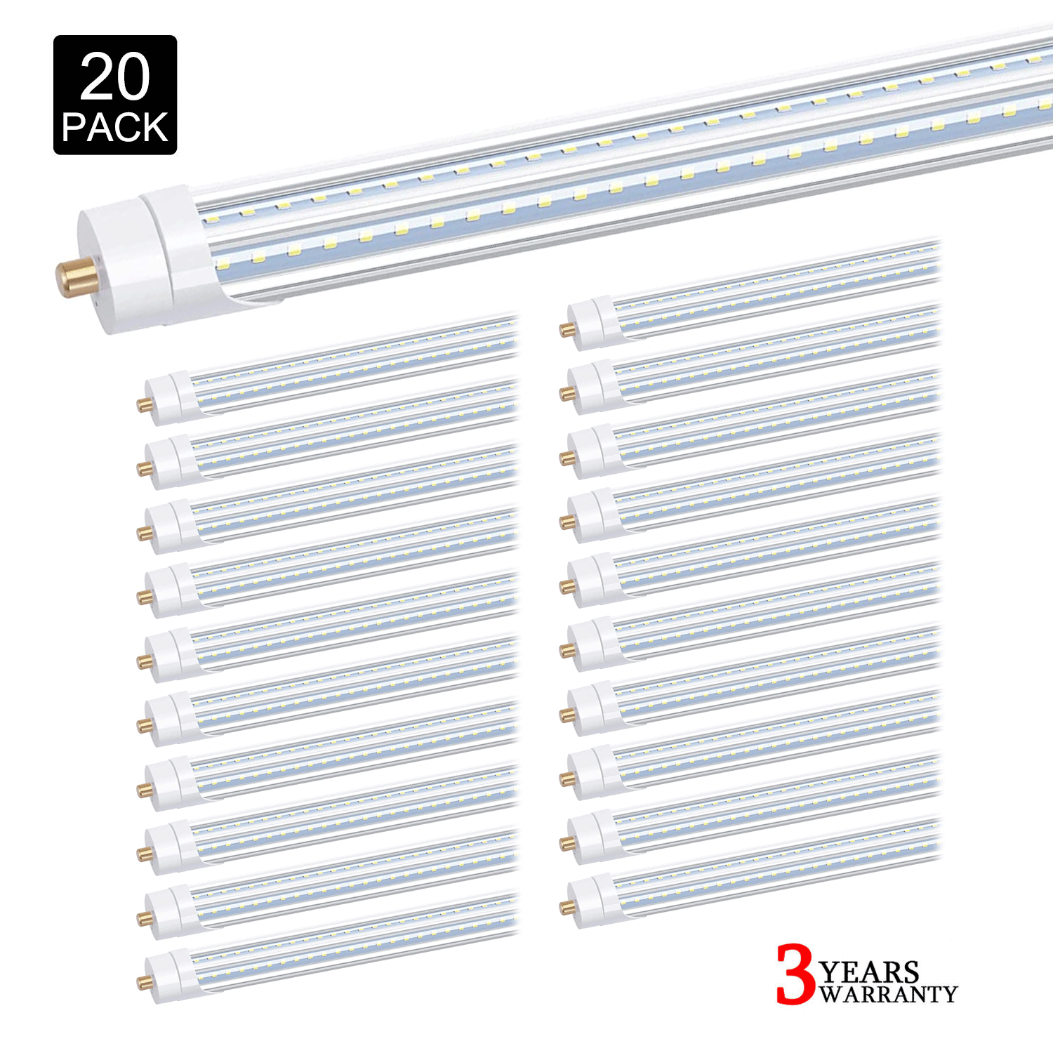 20Pack T8 8FT Led Bulbs 90W Led Tube FA8 Single Pin 8' T12 Led Shop ...