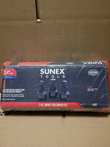 Sunex Tool 4507 3/4" Drive 5 Piece Metric Hex Impact Set | eBay