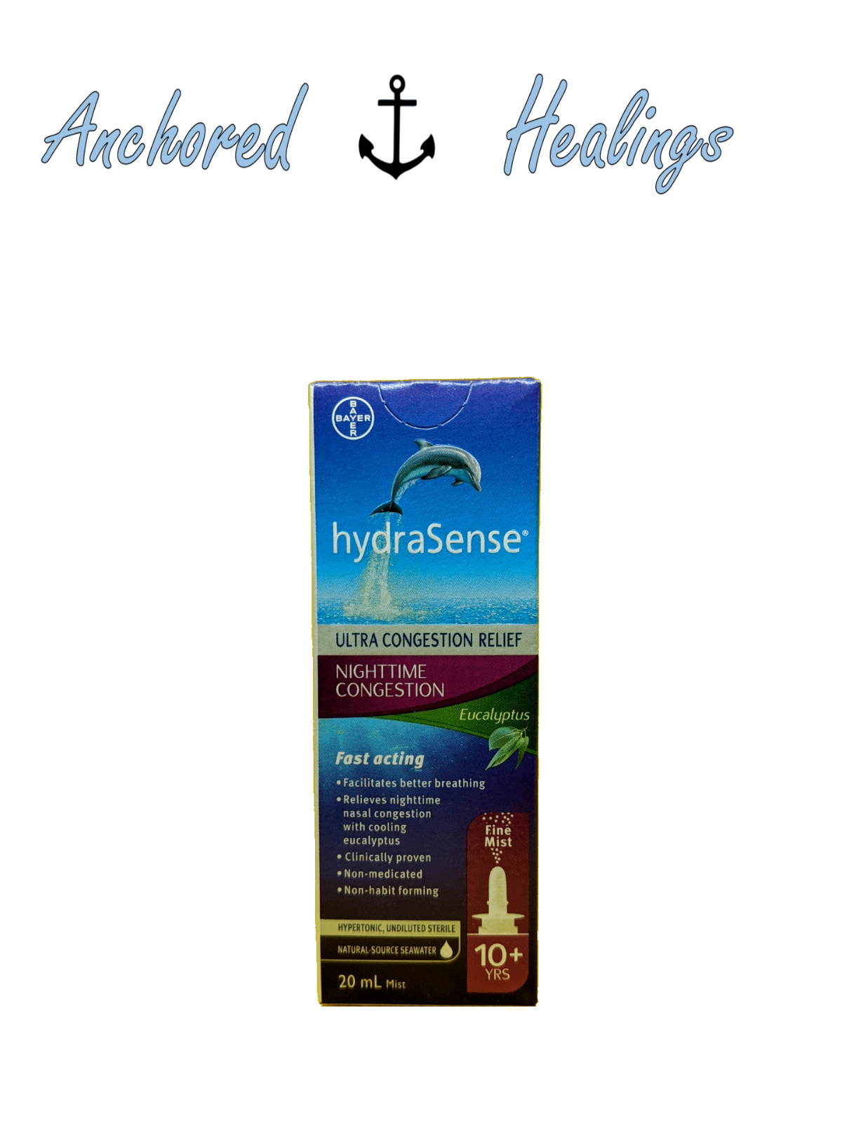 Hydrasense Nighttime Congestion Eucalyptus Hypertonic Fine Mist Nasal ...