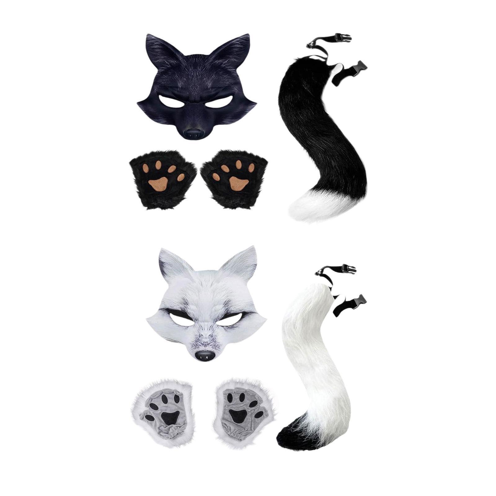Therian Mask and Tail Set Halloween Costume for Halloween Party Costume ...