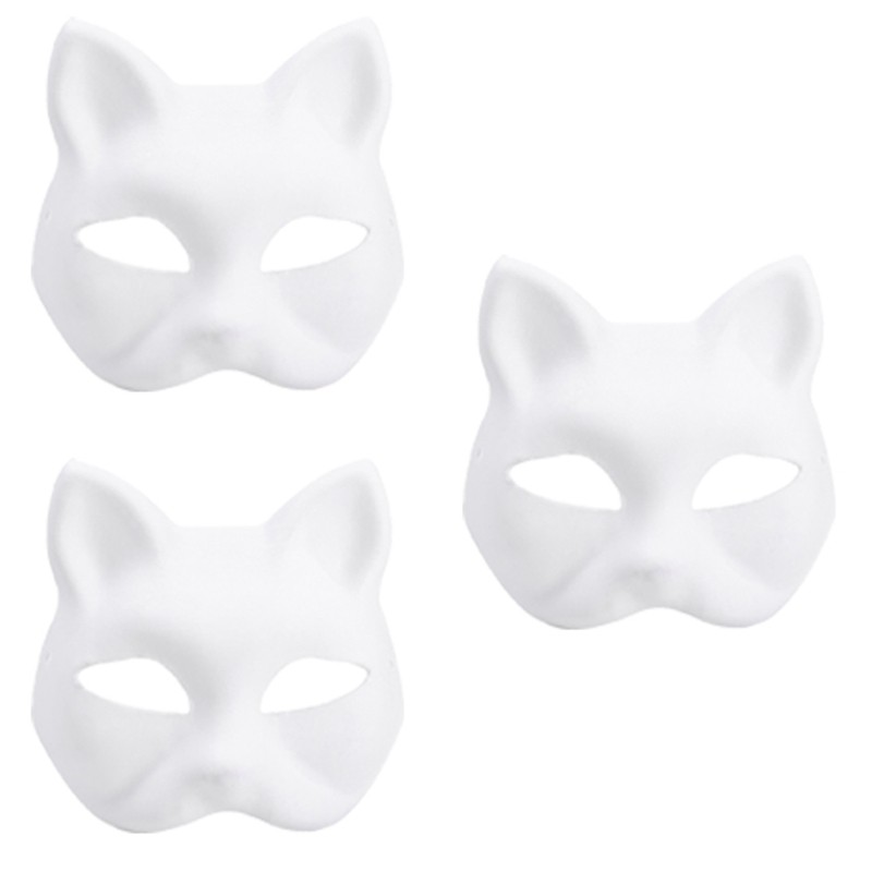 Foxes Mask Half Face Mask Halloween Party Mask DIY Cat Mask Masquerade ...