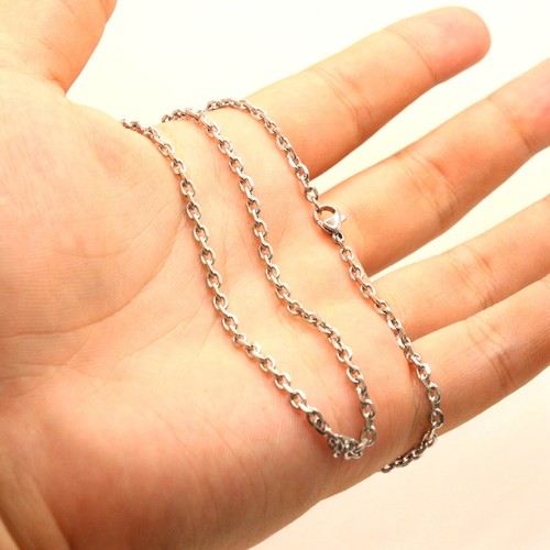Stainless Steel Miniature Cable Link Chain Necklace 3mm Wide, Sizes 16 ...