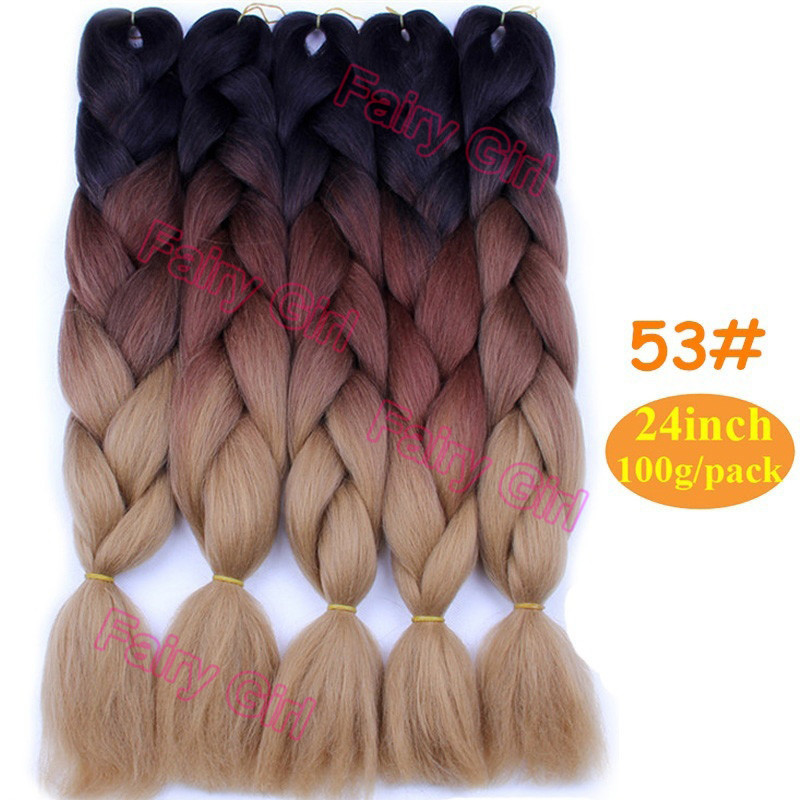 1pack 24'' Crochet Hair Braiding Synthetic Hair Extensions 100g/pack 60 ...