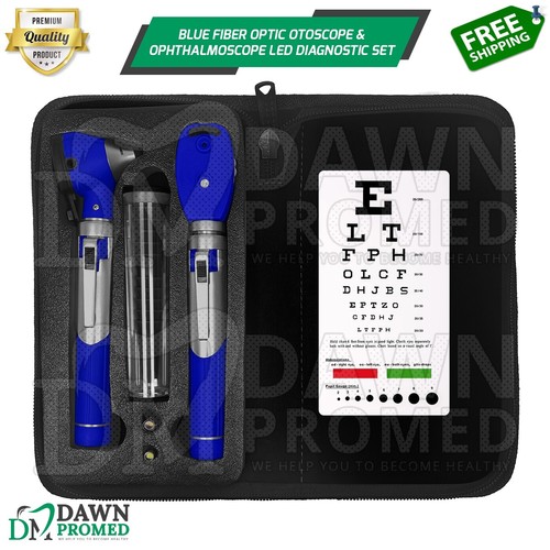 Fiber Optic Otoscope & Ophthalmoscope Examination LED Diagnostic ENT ...