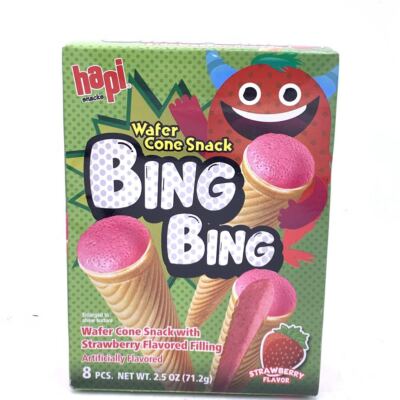 Hapi Bing Bing Cone Snack-Strawberry 2.5oz/ 71.2g (8pcs) | eBay