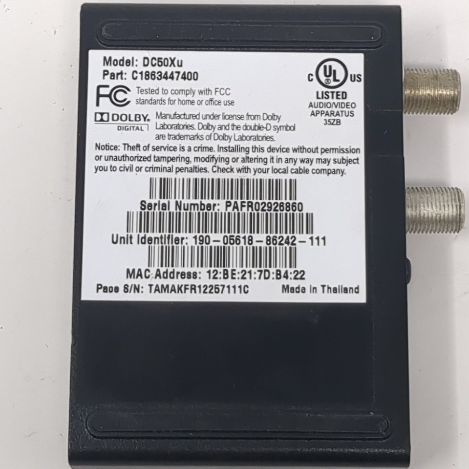 Comcast C1863447400 Xfinity DC50XU Digital Cable Box | eBay