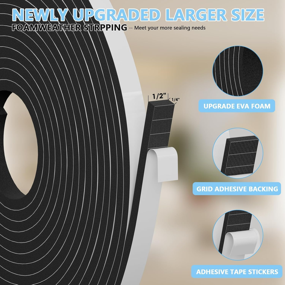 Best EVA Weather Stripping Foam Tape Strip with Adhesive Foam Weather ...