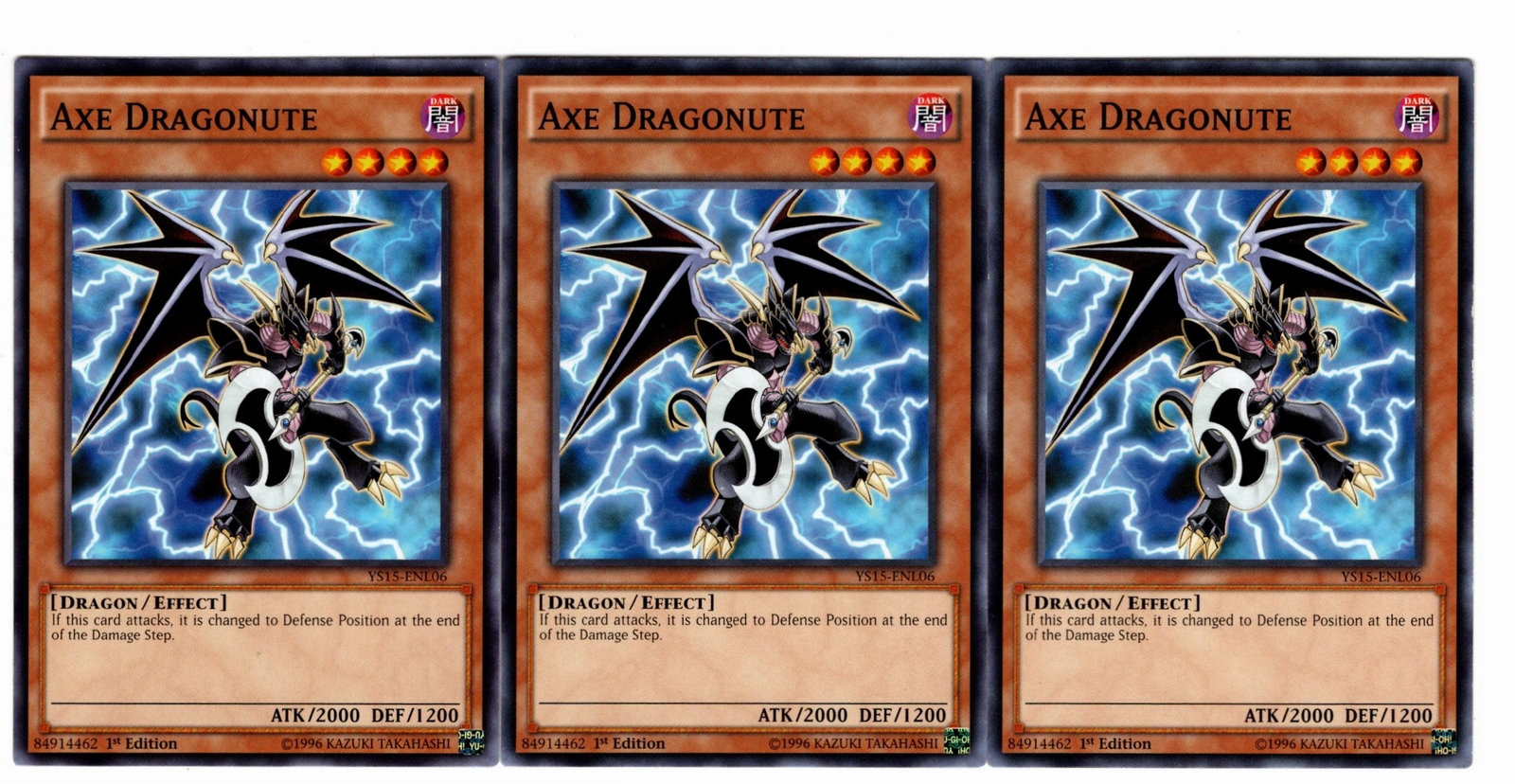 Yugioh- 3X Axe Dragonute - Common - 1st Edition - YS15-ENL06 - Near ...