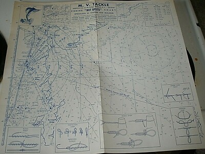Vintage M. V. Tackle Fishing Hot Spots Chart (D10) | eBay Australia