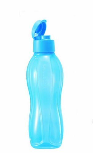 NEW Tupperware small eco water bottle sheer Light blue 500ml flip lid ...