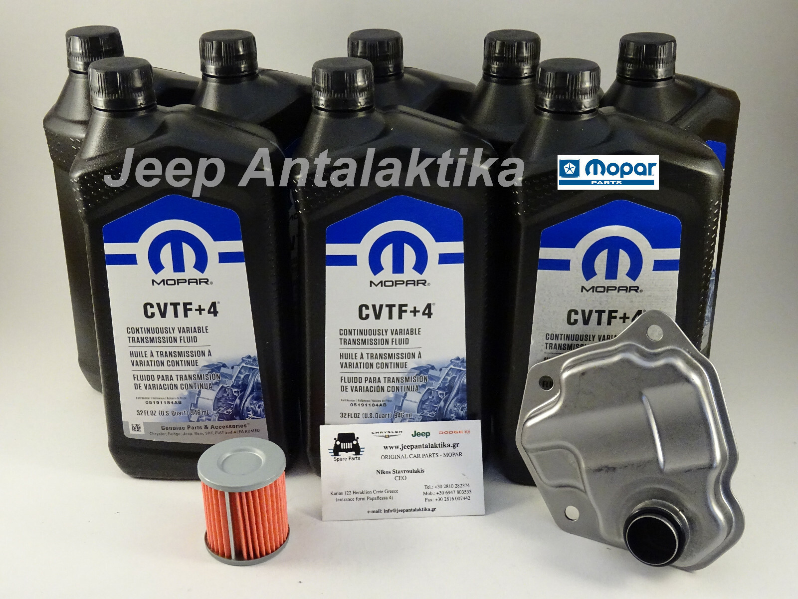 CVTF Transmission Oil 5191184AB 8x0.946L & CVT Filters New Genuine ...
