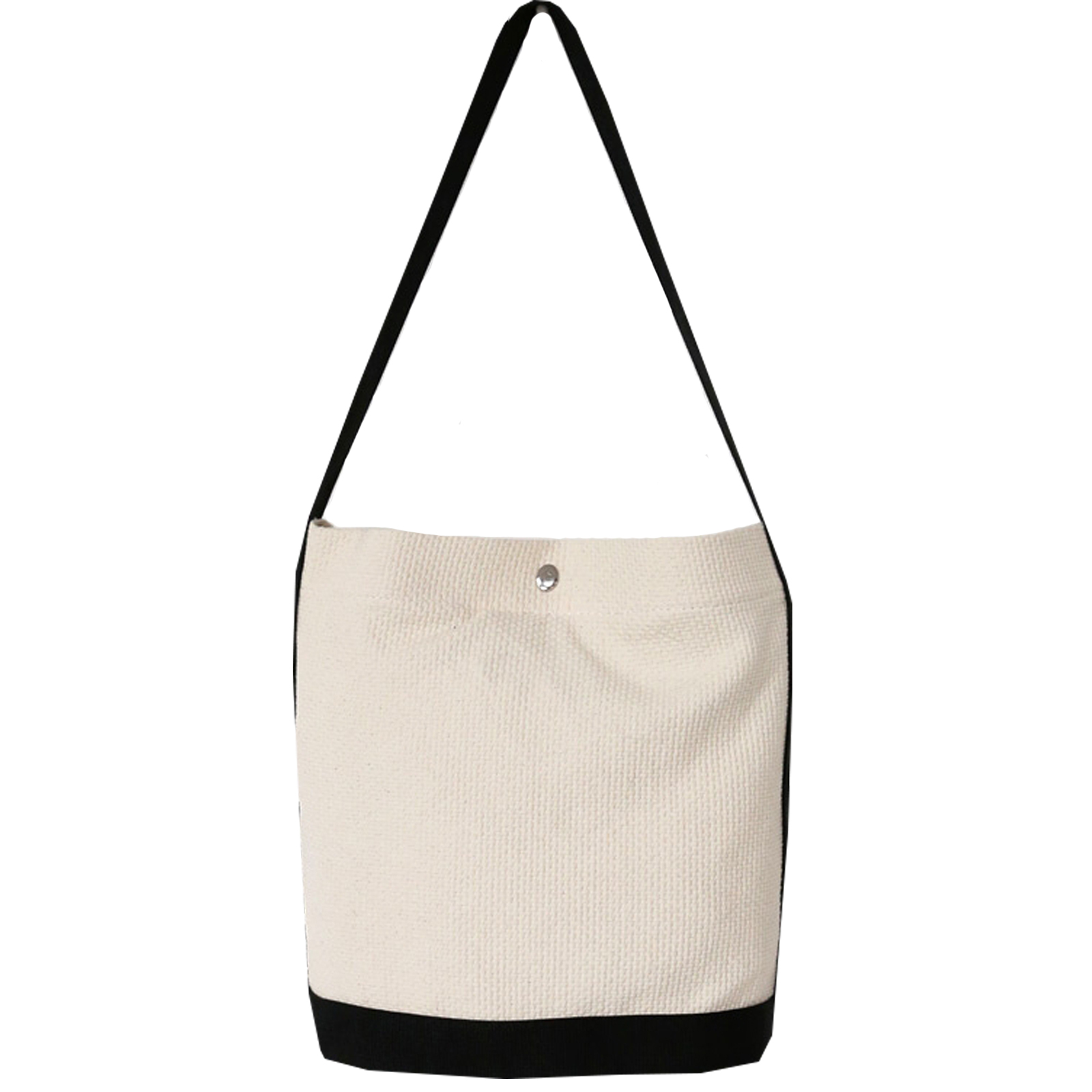 Korea Fashion Women ETRU Basket Shoulder Bag Cotton Ivory Travel Picnic ...