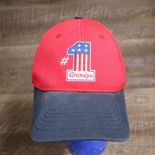 "#1 Grandpa" Hat Cap Blue Red Adult Adjustable Strapback | eBay