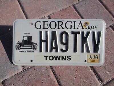 Georgia Antique Vehicle 2010 license plate # HA 9 TKV | eBay