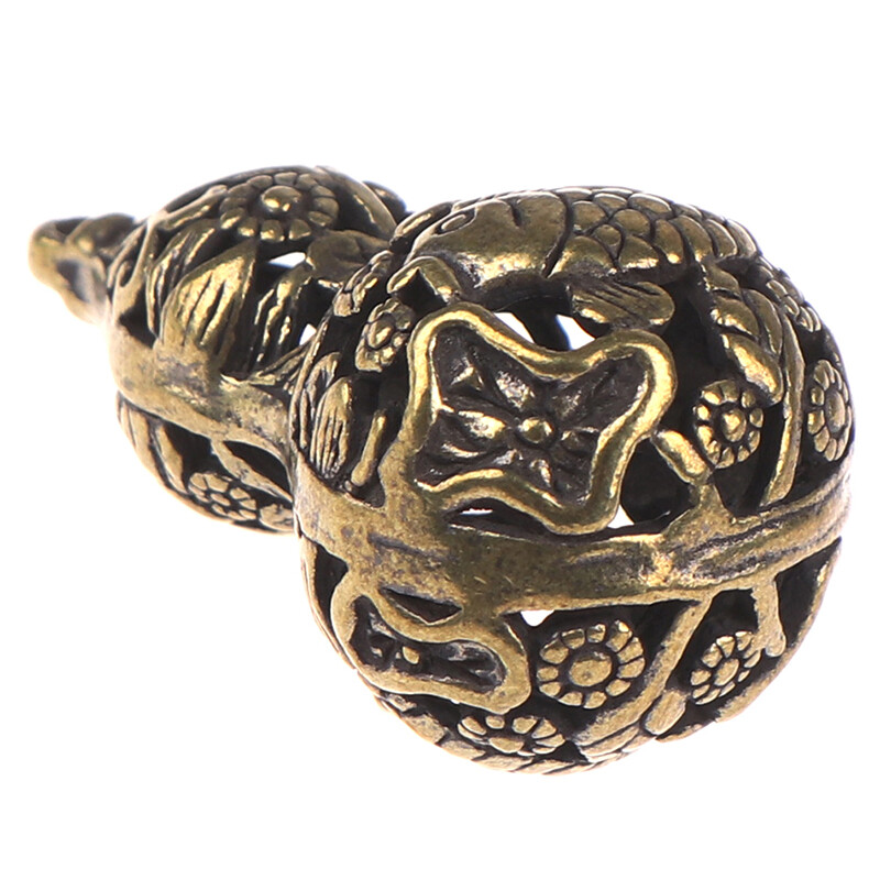 Retro Brass Hollow Gourd Chinese Traditional DIY Key Chain Lucky ...