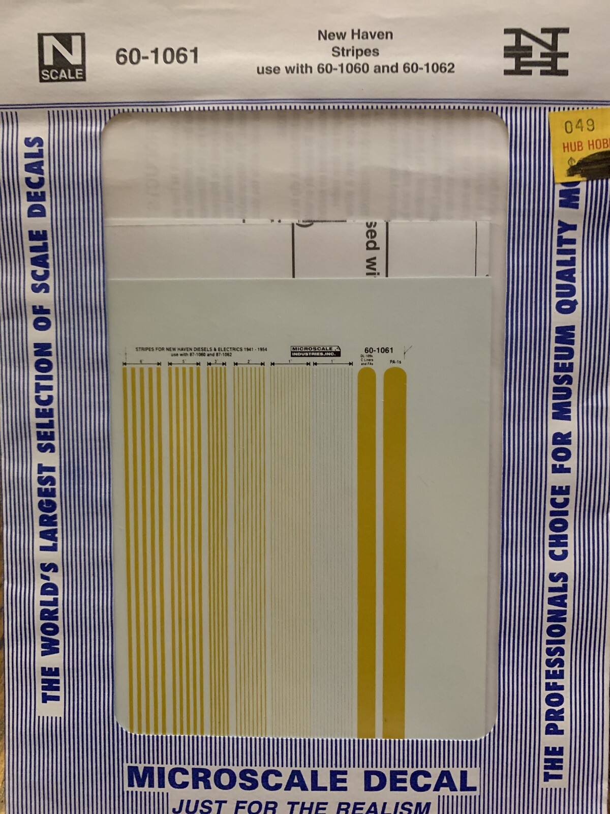 Microscale Decal N #60-1061 Haven Diesel Striping - for Use With 60 ...