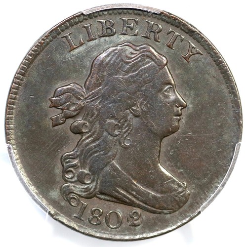 1802/0 C-2 R-3 PCGS VF 35 Rev of 1802 Draped Bust Half Cent Coin 1/2c ...