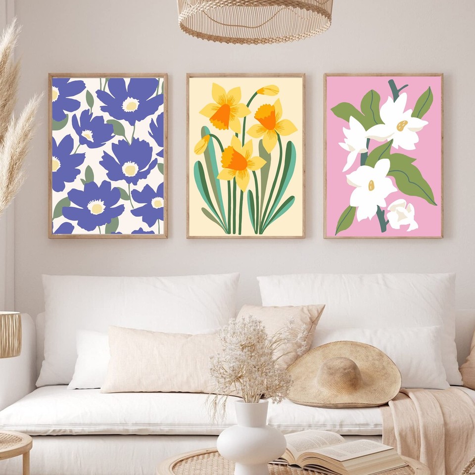 Flower Paint by Numbers Kit for Adults & Kids - Easy Acrylic Canvas Art ...
