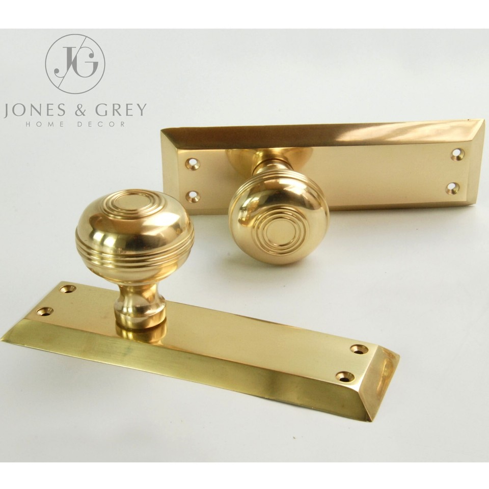 ROUND DOOR HANDLES KNOBS BELLPORT NEW YORK SOLID POLISHED BRASS LONG ...
