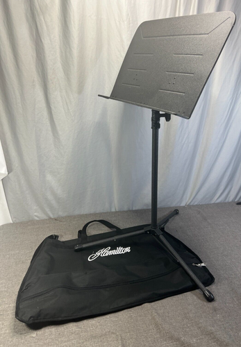 Nice Hamilton Traveler Portable Sheet Music Stand matte black w carry ...
