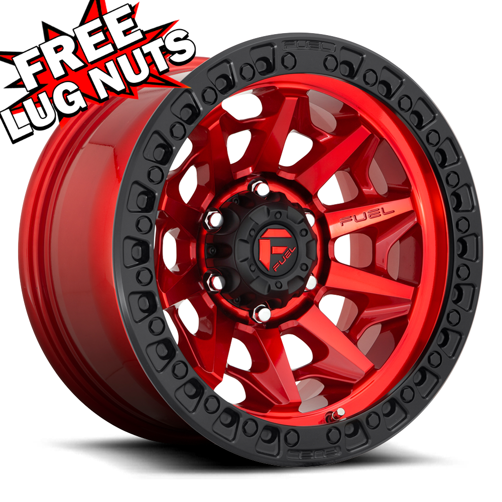 17 inch 17x9 FUEL D695 COVERT RED wheel rim 6x5.5 6x139.7 +1 | eBay