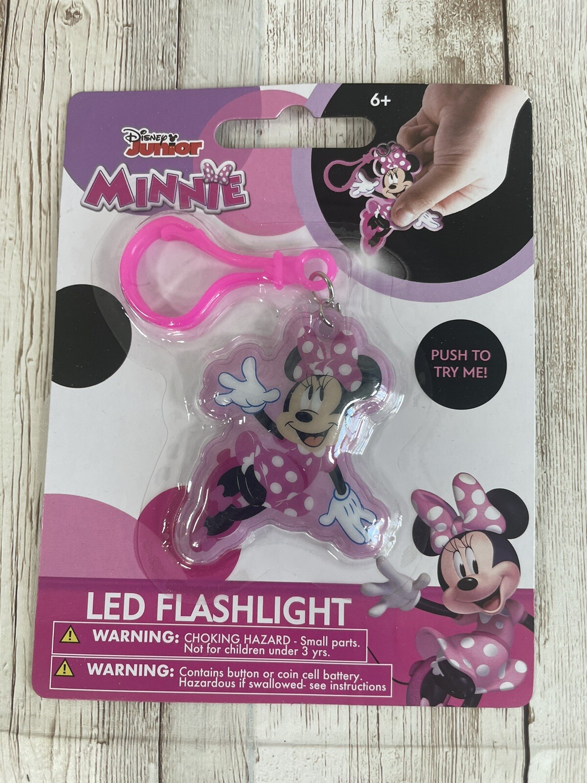 New Disney Junior Minnie Mouse Portable Clipable LED Flashlight Ages 6 ...