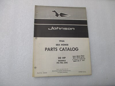 OMC Johnson Evinrude Parts Catalog 1966 20 HP Part Number 381415 | eBay