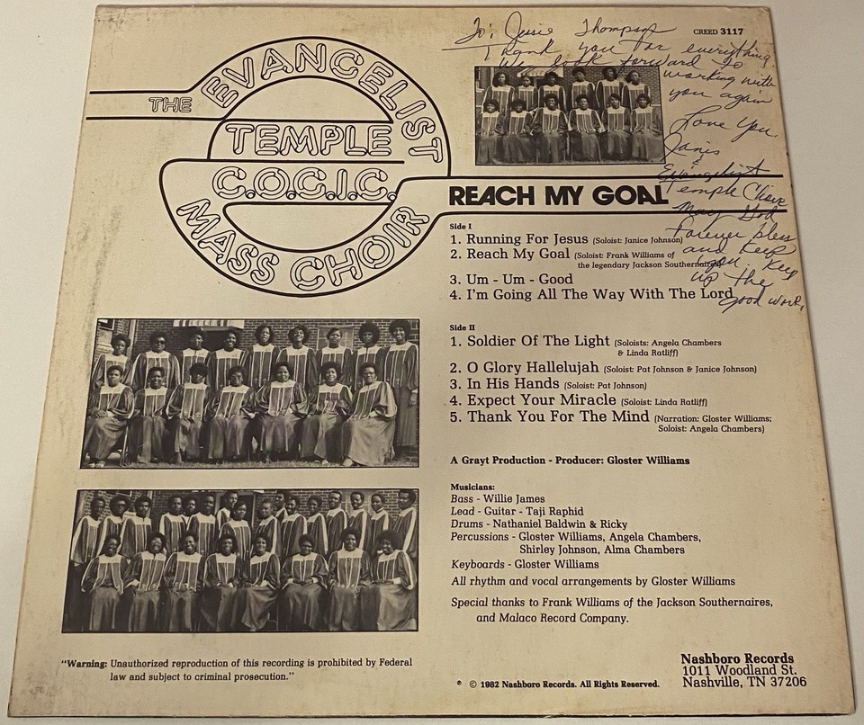 COGIC Reach My Goal Private Modern Soul Gospel Disco Boogie Funk Breaks ...