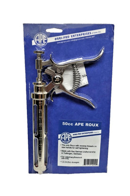 Roux Syringe 50 ml Pistol Grip for Injections Reverse Threads on Rear ...