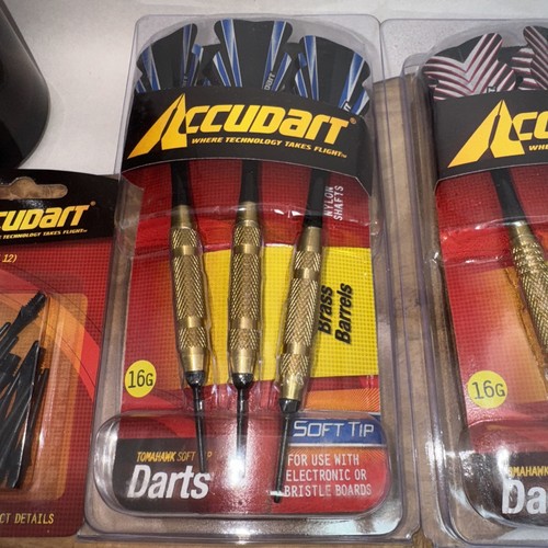 Accudart Dartboard 16G Soft Tip Dart Brass Barrels Darts 2•pk + 1 pk ...