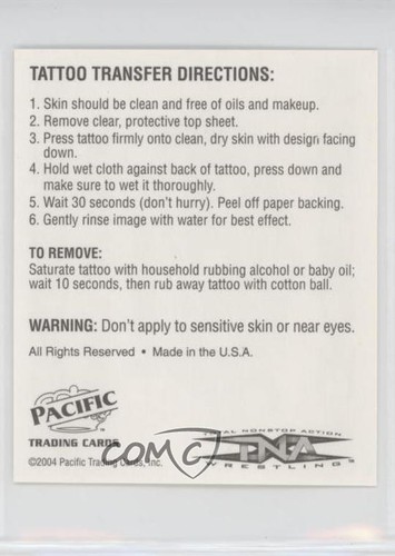 2004 Pacific TNA Tattoo Transfers Pacific Trading Cards Logo (Blue) | eBay