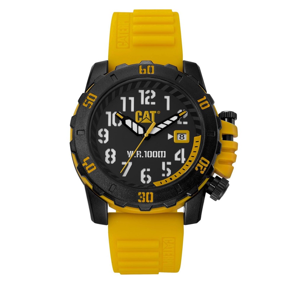 CAT (Caterpillar) Mens Watch Barricade Black / Yellow with Yellow ...