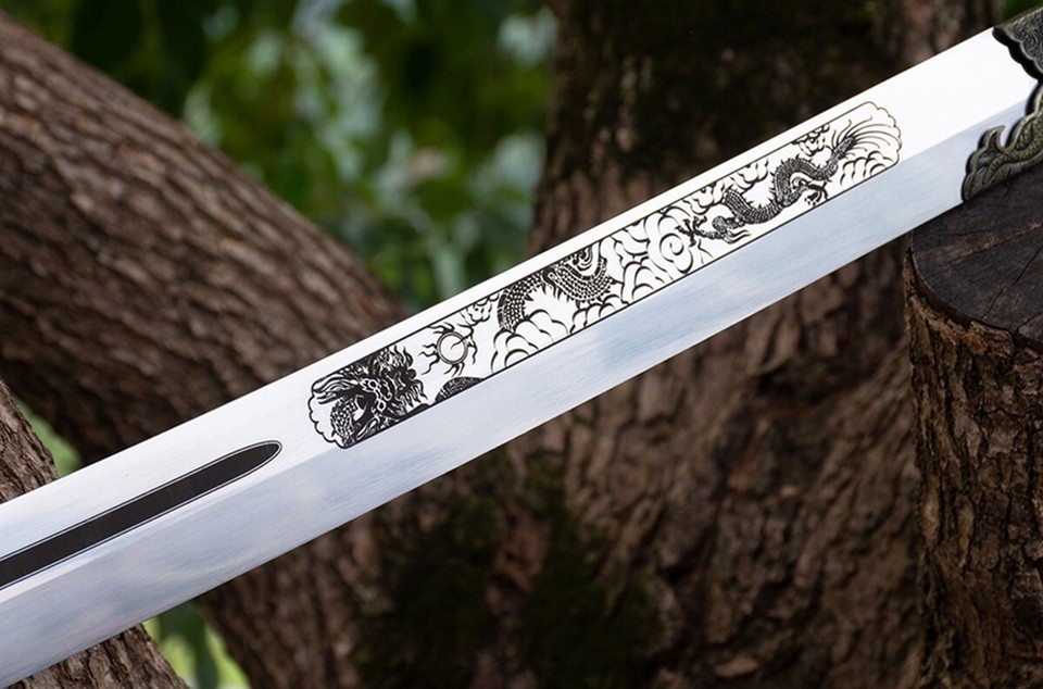 Battle Chinese Kung Fu Sword Broadsword Sharp Manganese Steel Blade ...