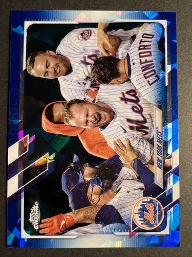 New York Mets 2021 Topps Chrome Sapphire Edition #555 Sports MLB Team ...