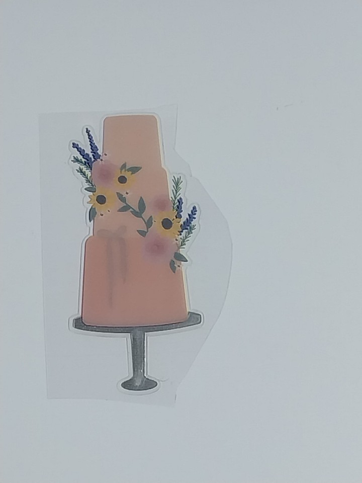 Cute Pink Wedding Cake Sticker | eBay