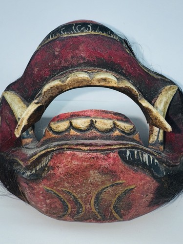 Antique Rare Bali Barong Indonesian Hand Carved Wood Demon Mask Tribal ...