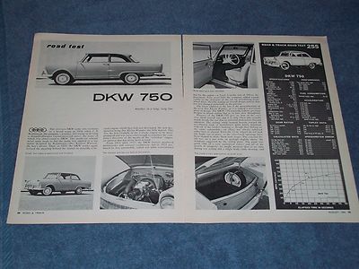 1960 DKW 750 Road Test Info Vintage Article "Another in a Long, Long ...
